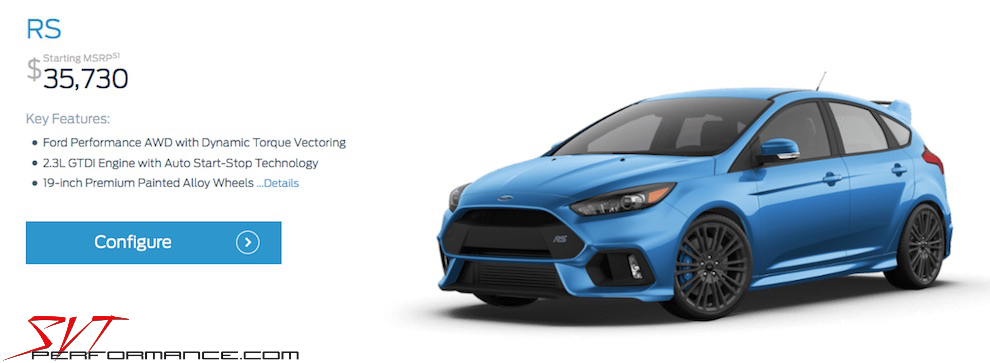 News: 2016 Focus RS Build & Price | FordPowered